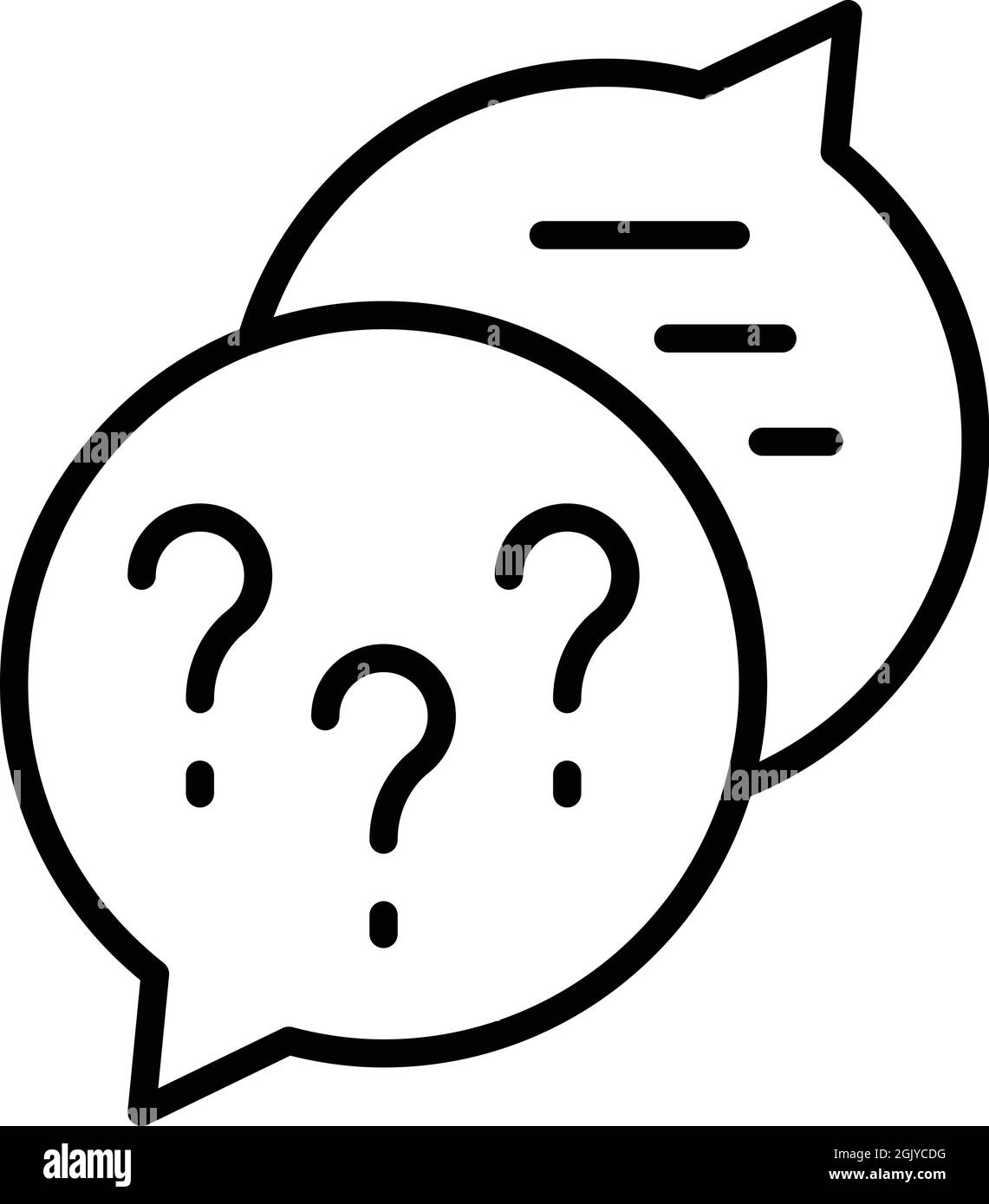 Question chat icon outline vector. Mark think. Bubble speech Stock ...