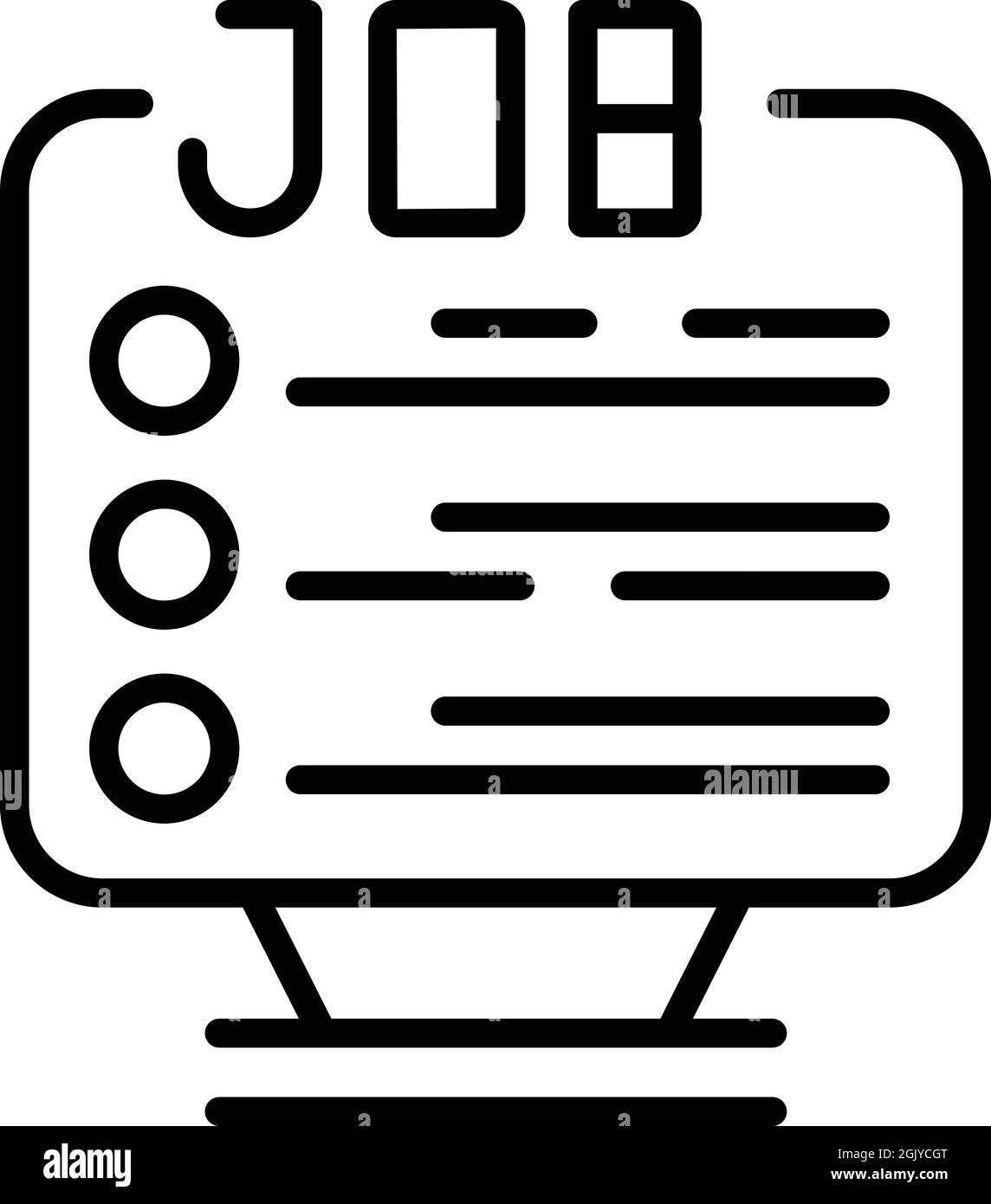 Online job icon outline vector. Video interview. Business process Stock ...