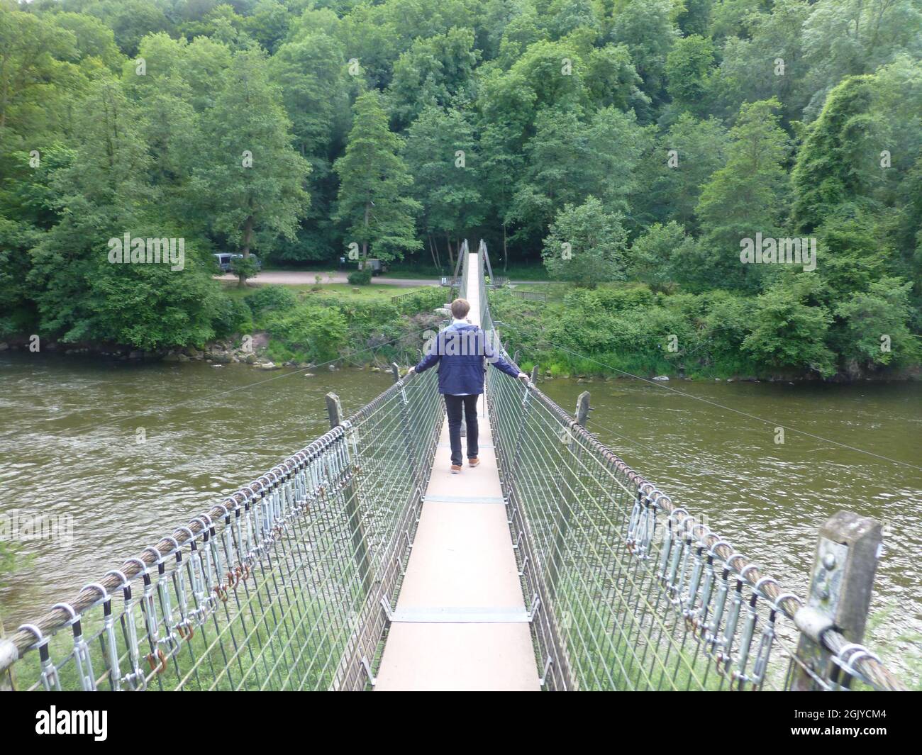 Bridge over the Wye Valley Forest of Dean Gloucestershire UK Stock ...