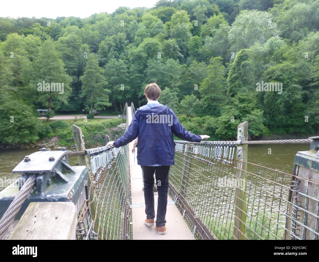 Bridge over the Wye Valley Forest of Dean Gloucestershire UK Stock ...