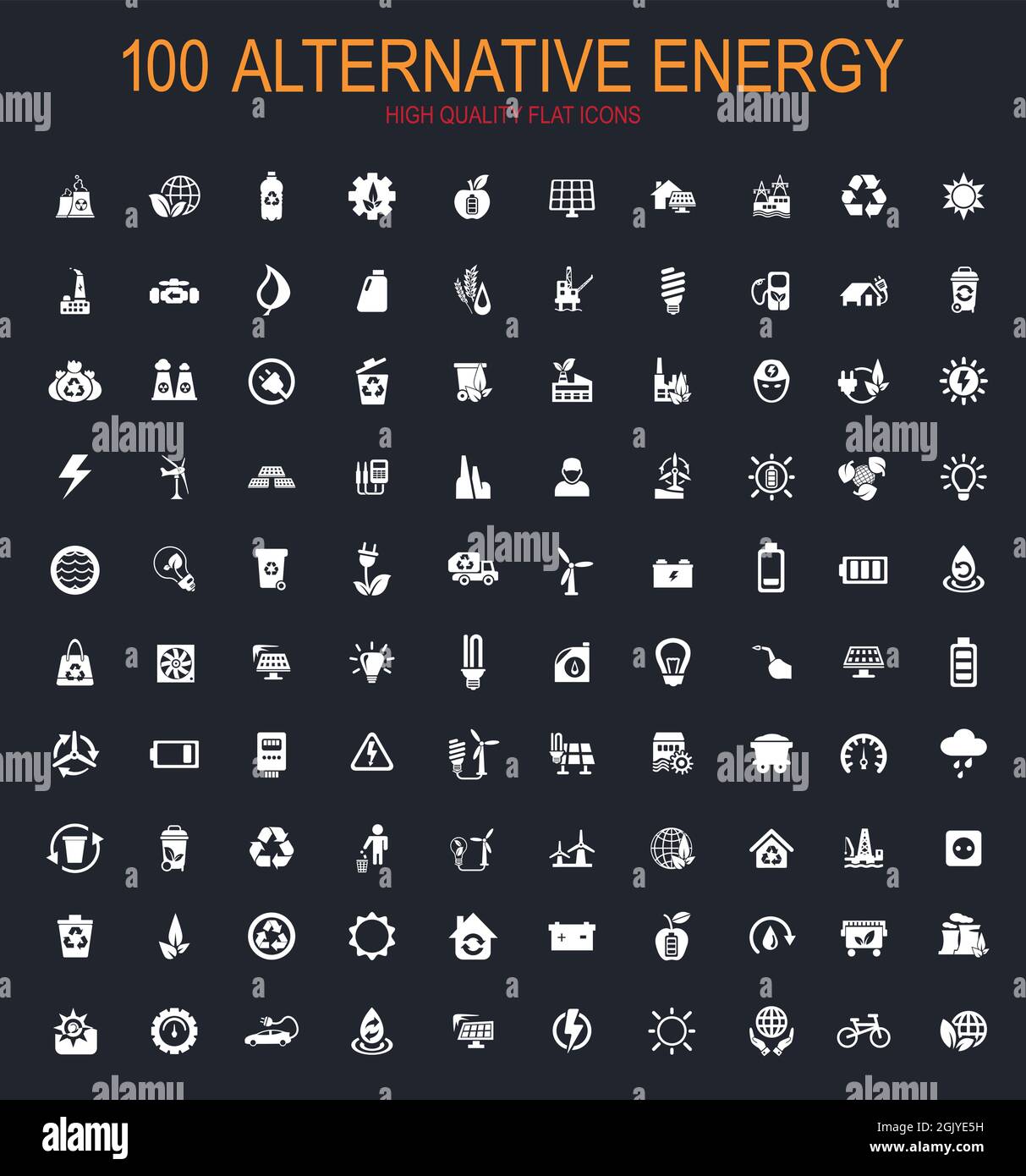 Alternative energy big collection of vector symbols for icons and UI ...