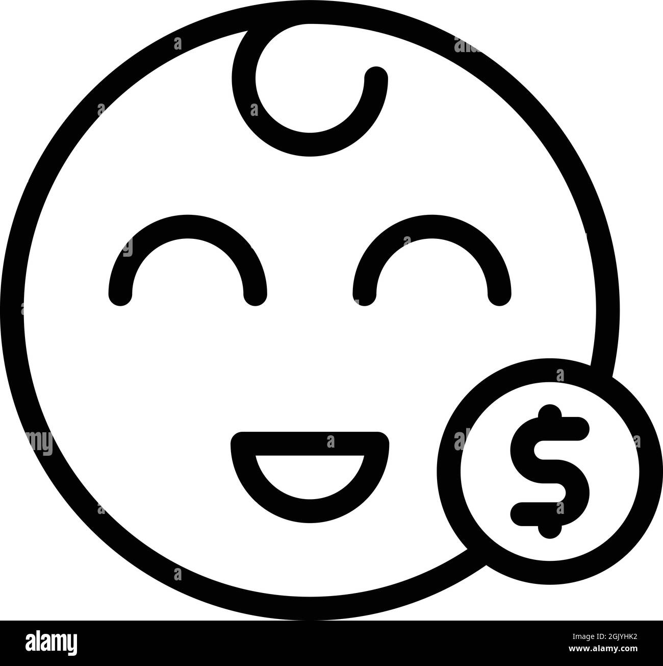 Smiling baby icon outline vector. Smile face. Happy child Stock Vector ...