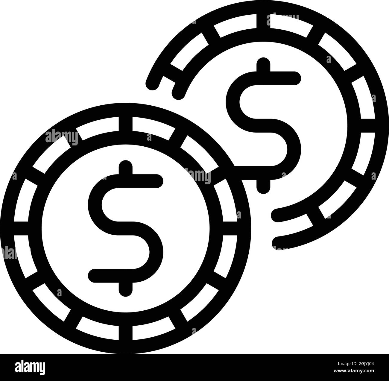 Gold coin icon outline vector. Dollar money. Finance cash Stock Vector ...