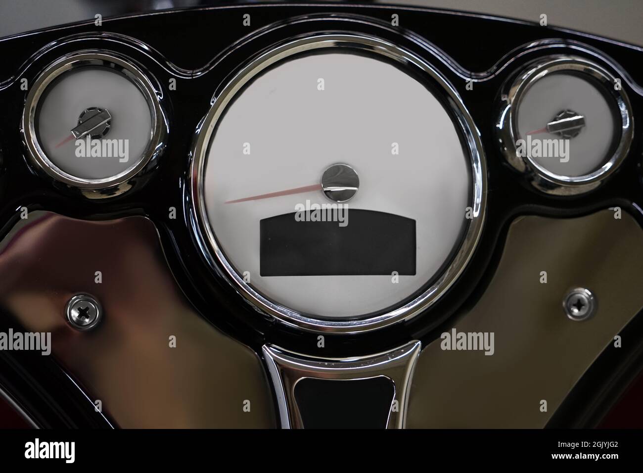 Dashboard of retro motorcycle on exhibition Stock Photo - Alamy