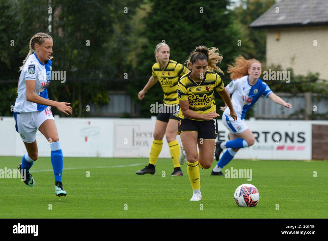 Preston, UK. 12th Sep, 2021. Rosie Kmita (#3 Watford) on the ball ...