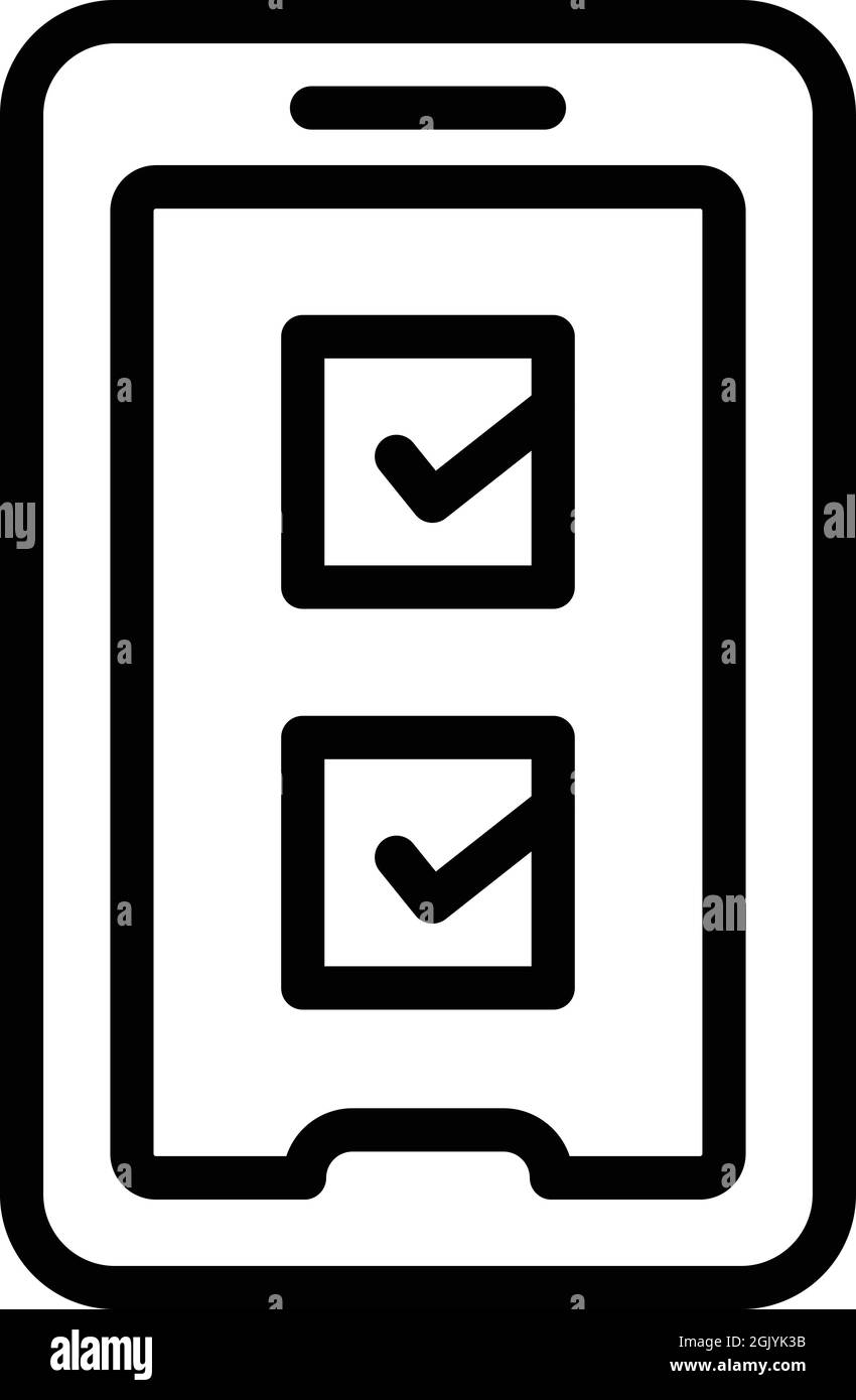 Online voting icon outline vector. Election vote. Digital ballot Stock ...