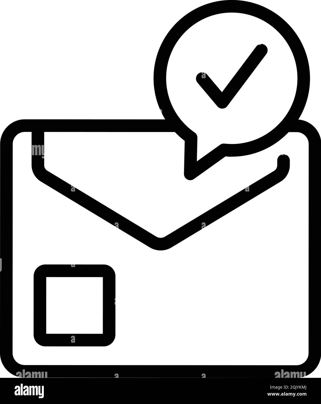 Voting envelope icon outline vector. Vote ballot. Election box Stock ...