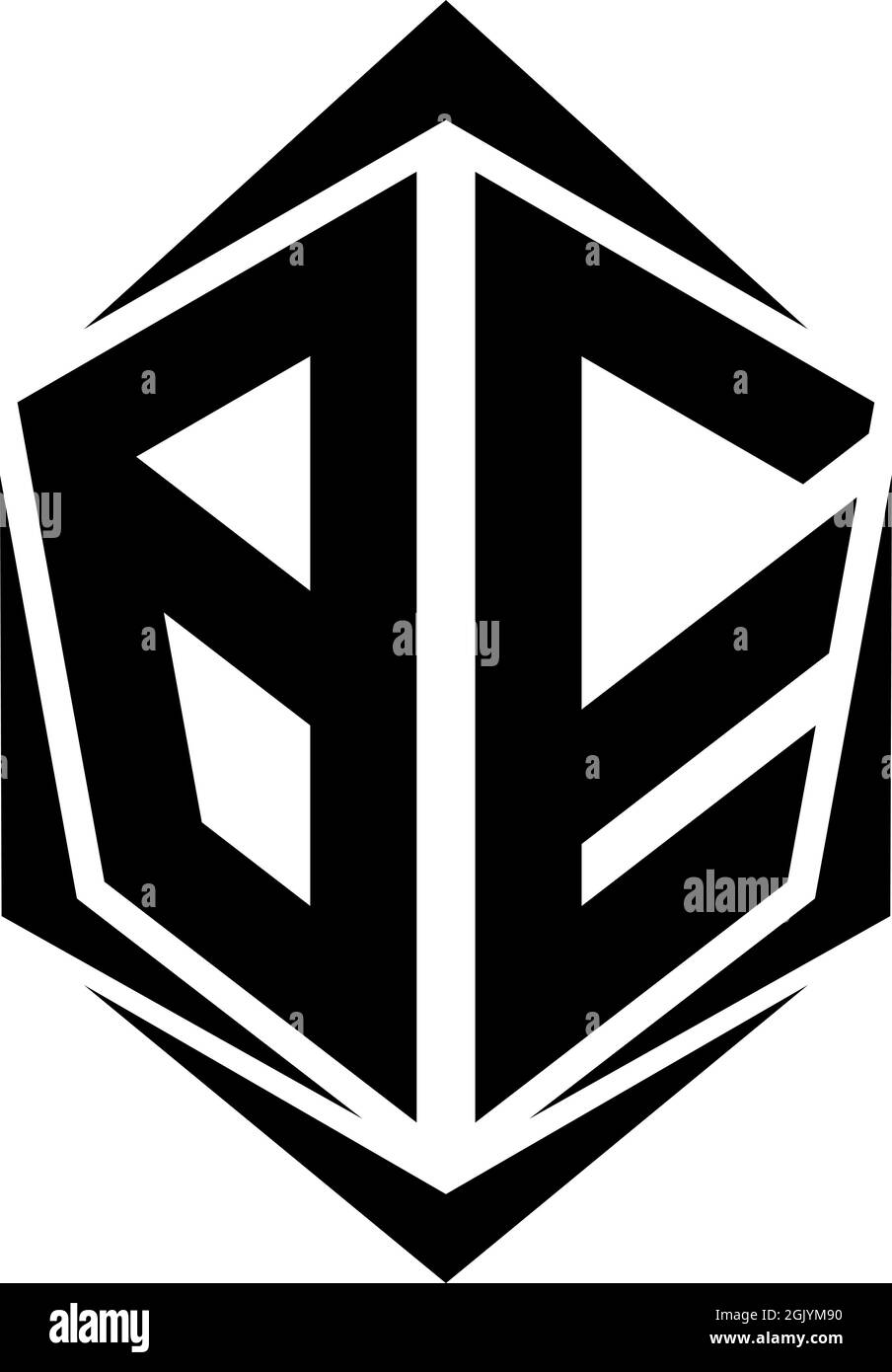 Initial BE logo design, Initial BE logo design with Shield style, Logo ...