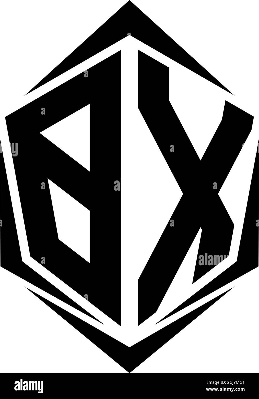 Initial BX logo design, Initial BX logo design with Shield style, Logo ...