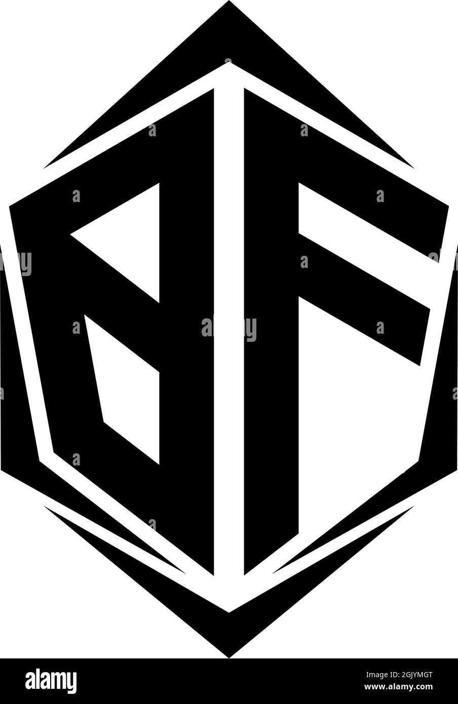 Initial BF logo design, Initial BF logo design with Shield style, Logo ...