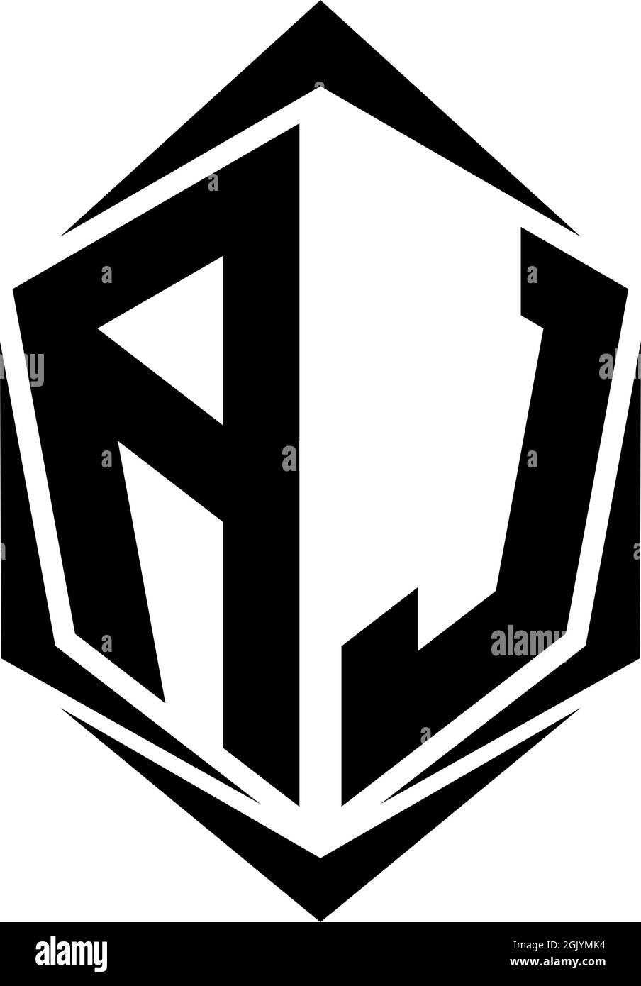 Initial AJ logo design, Initial AJ logo design with Shield style, Logo ...