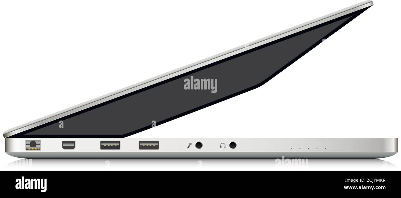Opened laptop side view Stock Vector Image & Art - Alamy
