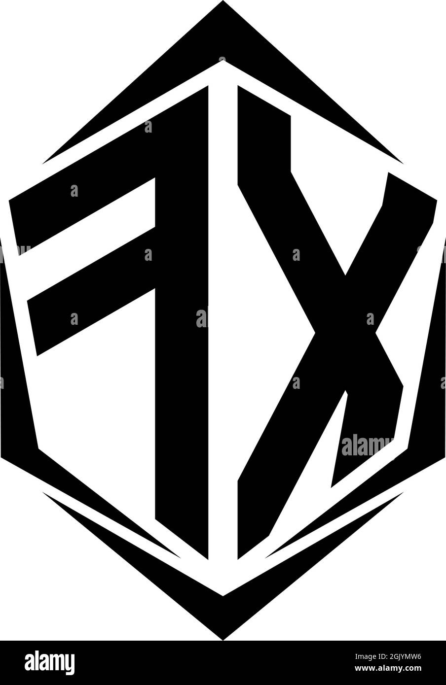 Initial FX logo design with Shield style, Logo business branding Stock ...