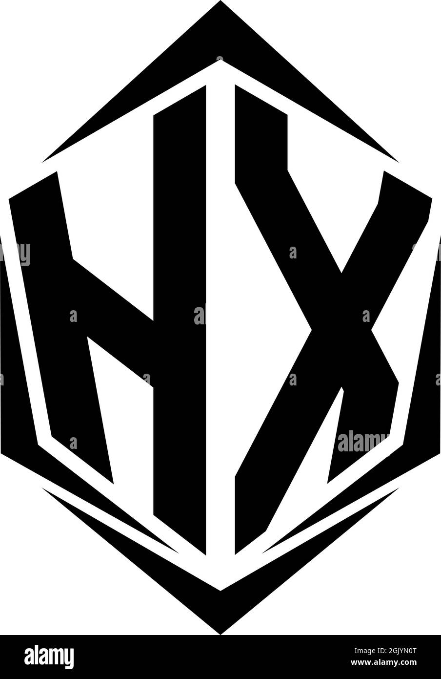 Initial HX logo design with Shield style, Logo business branding Stock ...