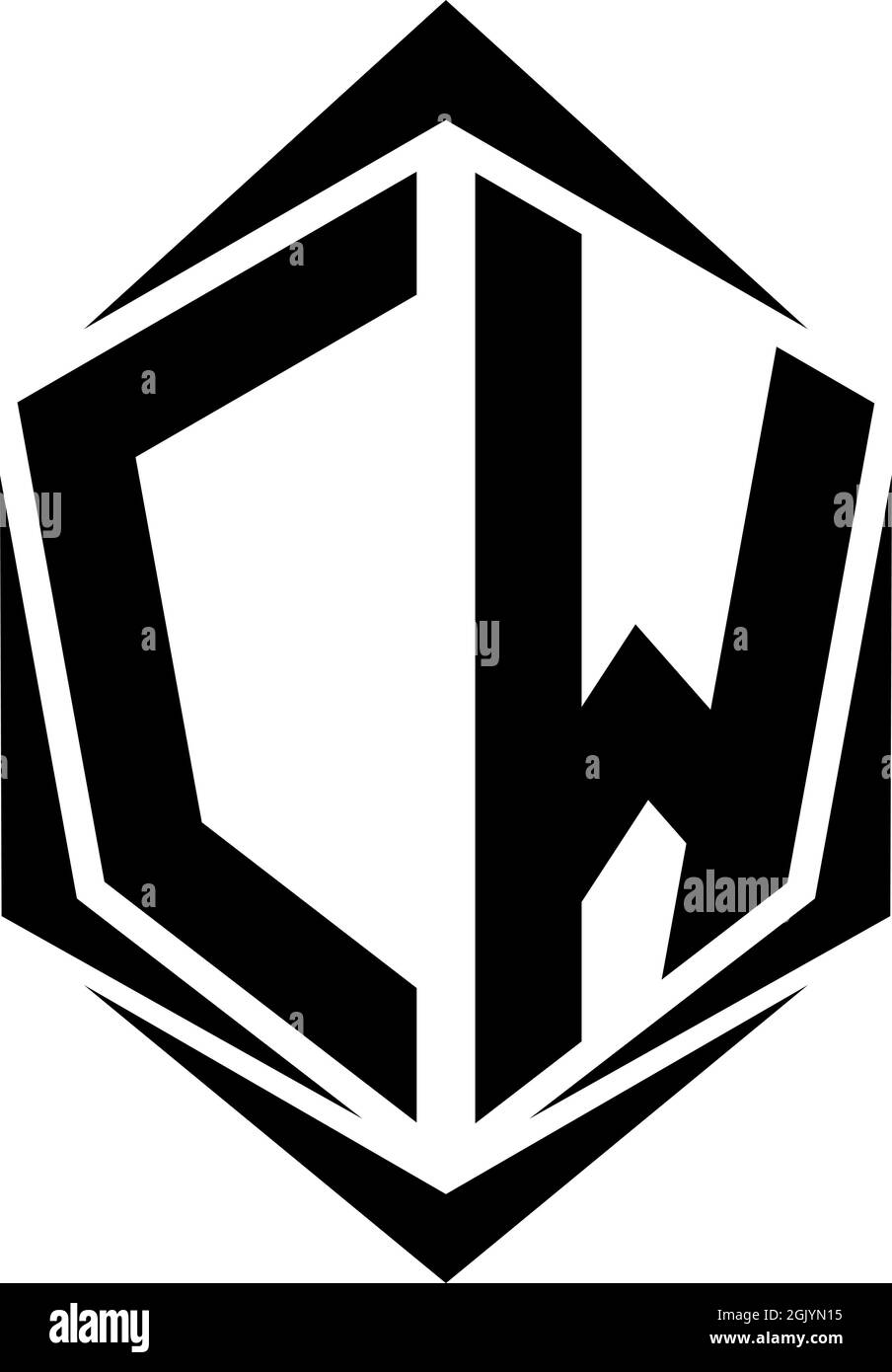 Initial CW logo design, Initial CW logo design with Shield style, Logo ...