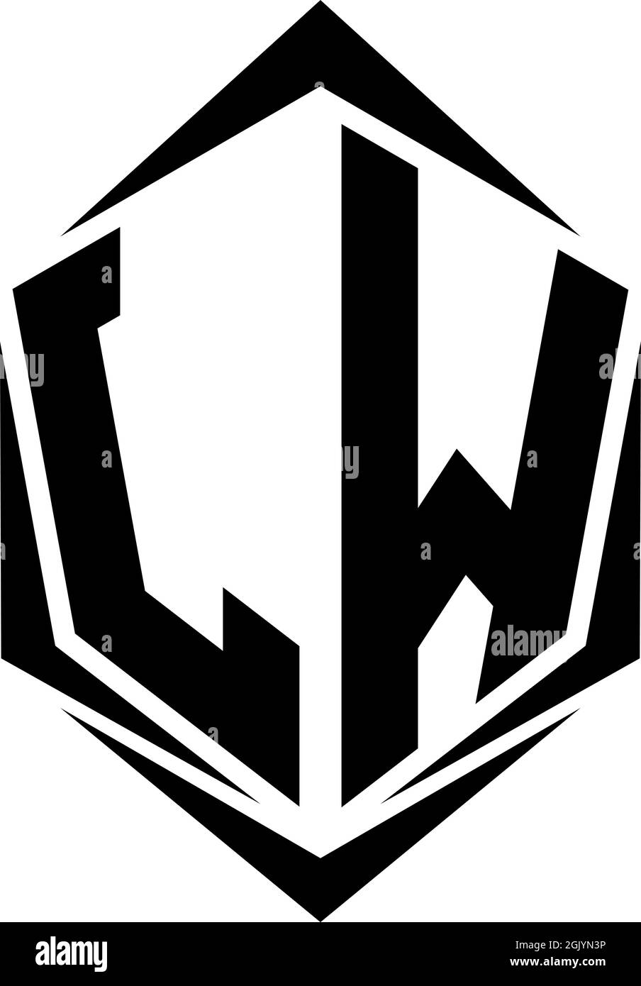 Initial JW logo design with Shield style, Logo business branding Stock ...