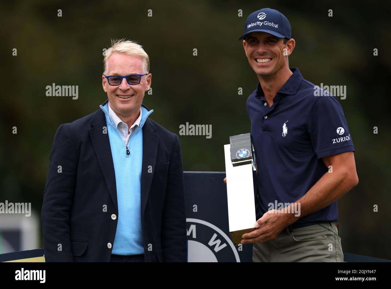Billy Horschel (right) celebrates victory with Keith Pelley during day ...