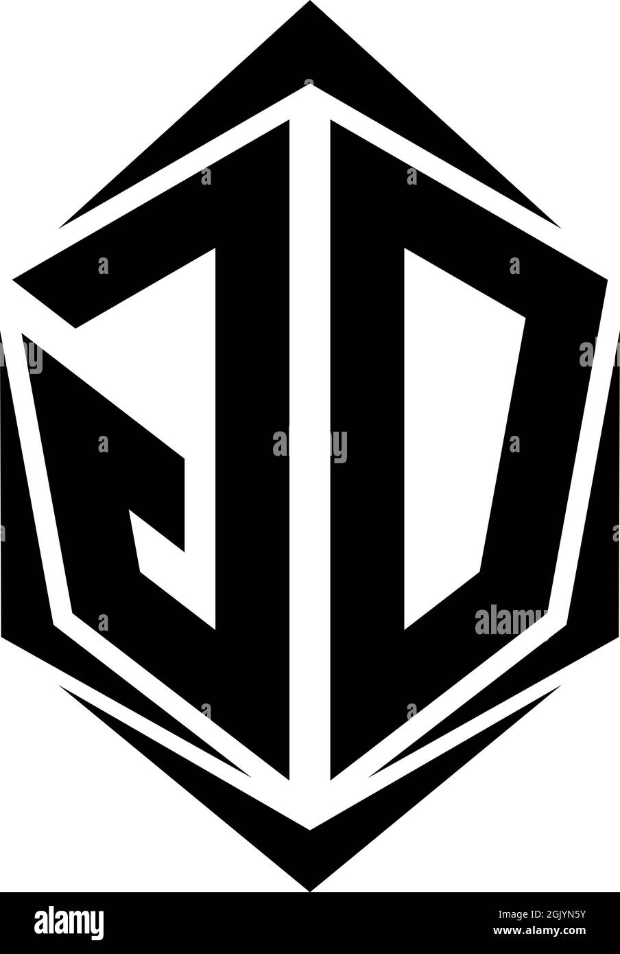 Initial GD logo design with Shield style, Logo business branding Stock ...