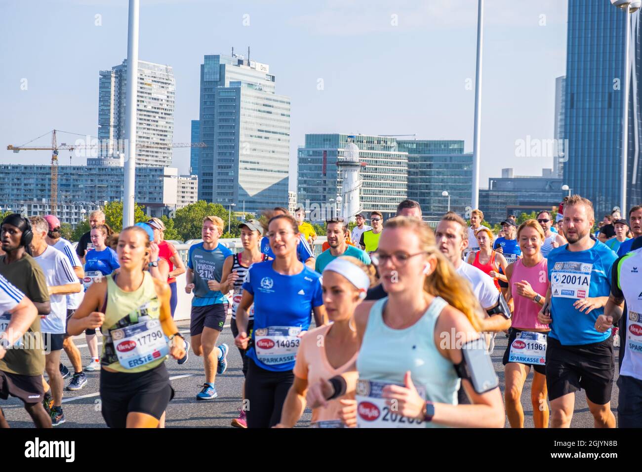 VIENNA - September 12, 2021: The 38 Vienna Marathon. People running ...