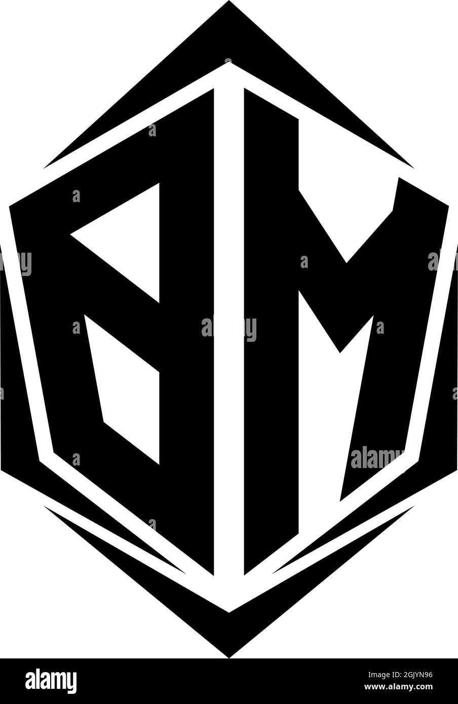 Initial BM logo design, Initial BM logo design with Shield style, Logo ...