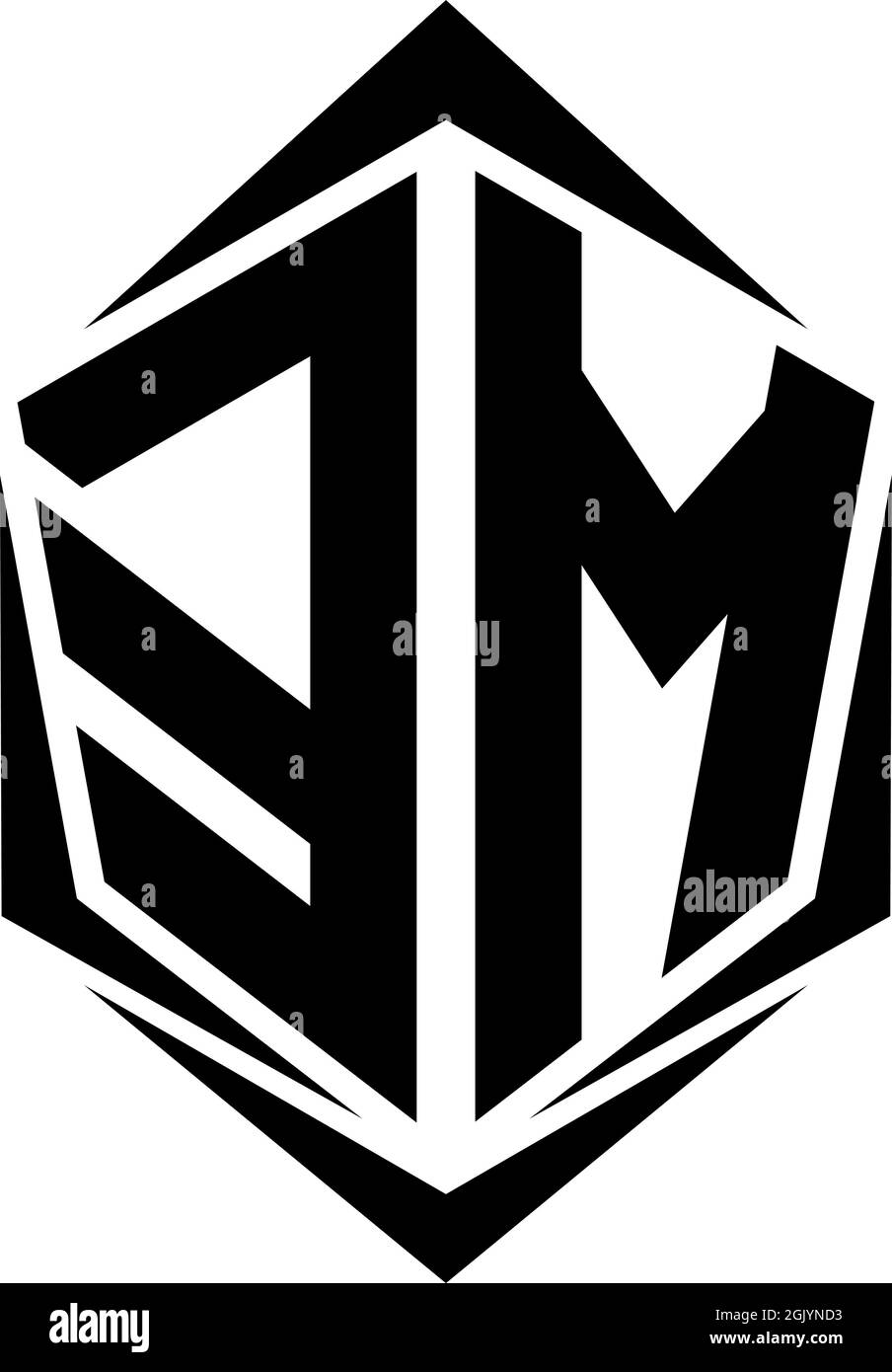 Initial EM logo design with Shield style, Logo business branding Stock ...