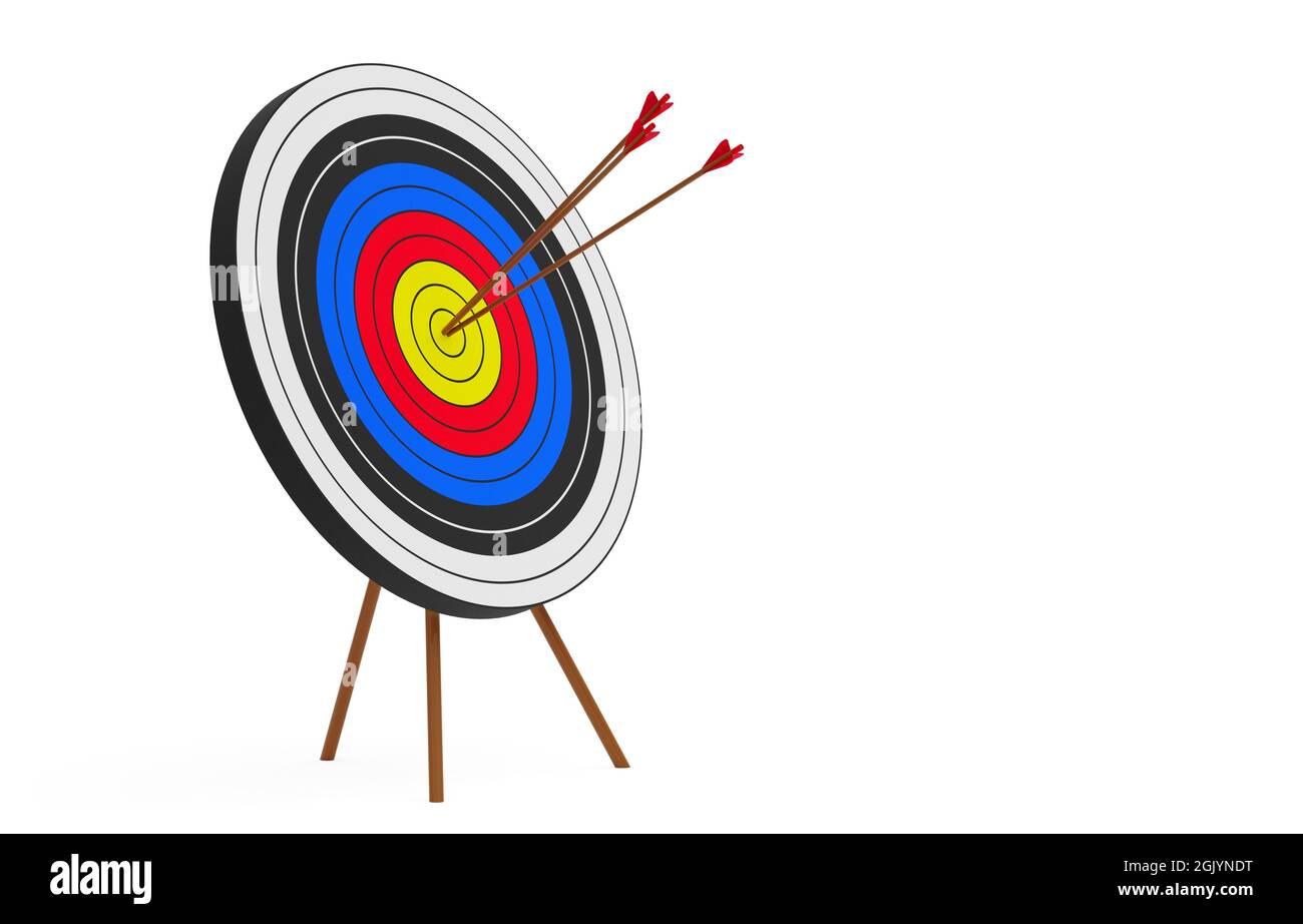 3d target arrows over white hi-res stock photography and images - Alamy
