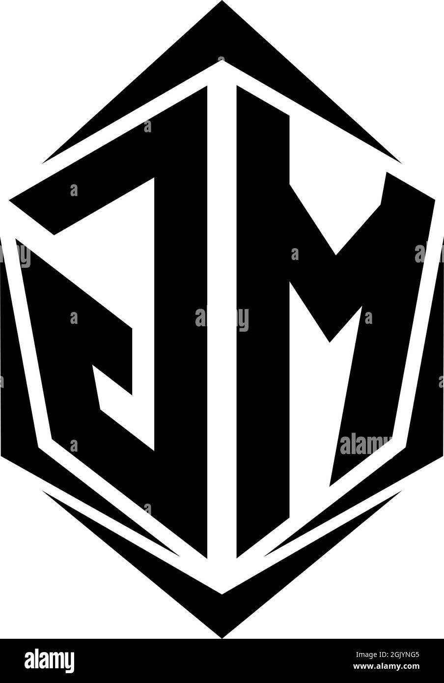 Initial GM logo design with Shield style, Logo business branding Stock ...