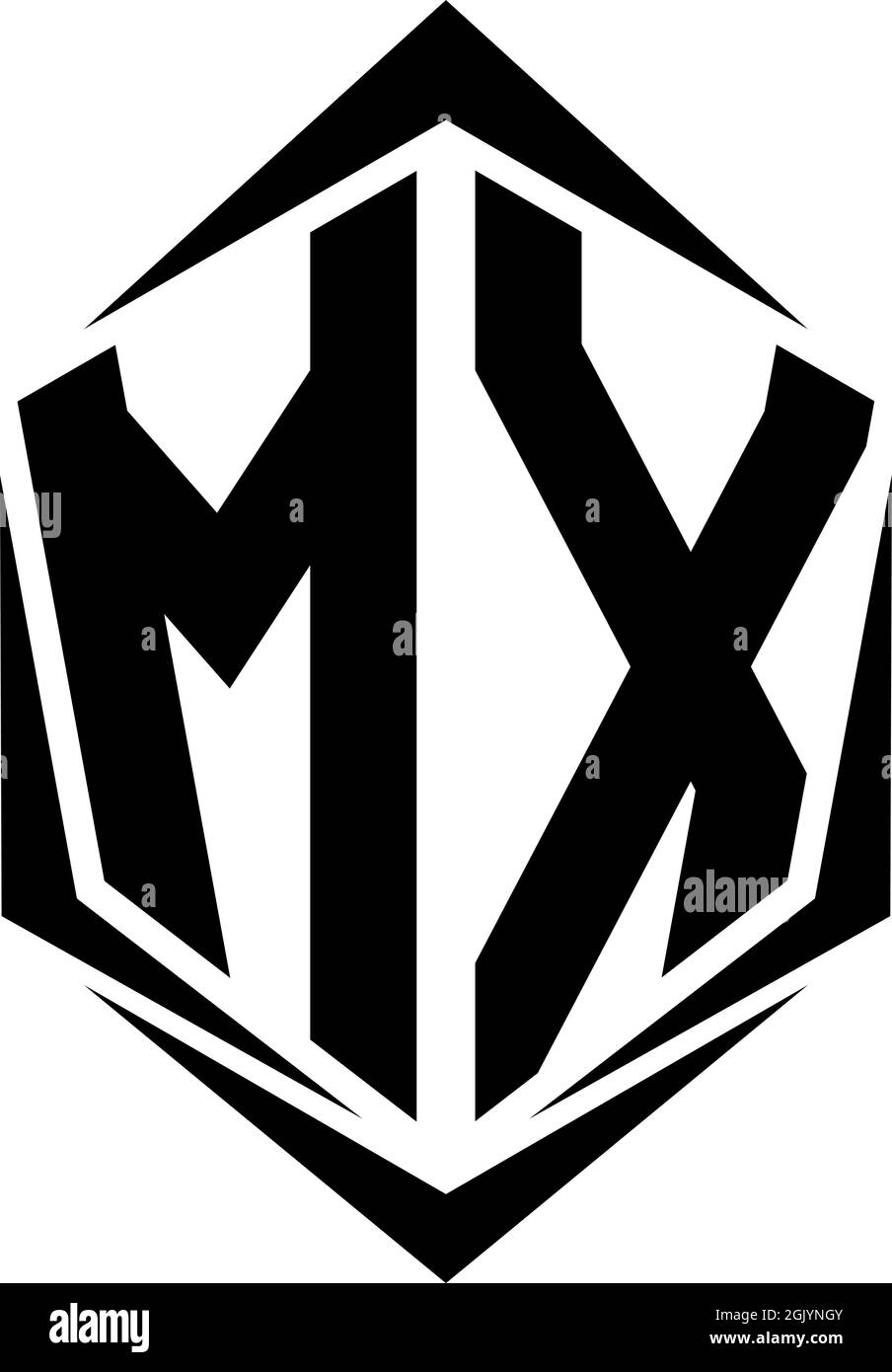 Initial MX logo design with Shield style, Logo business branding Stock ...