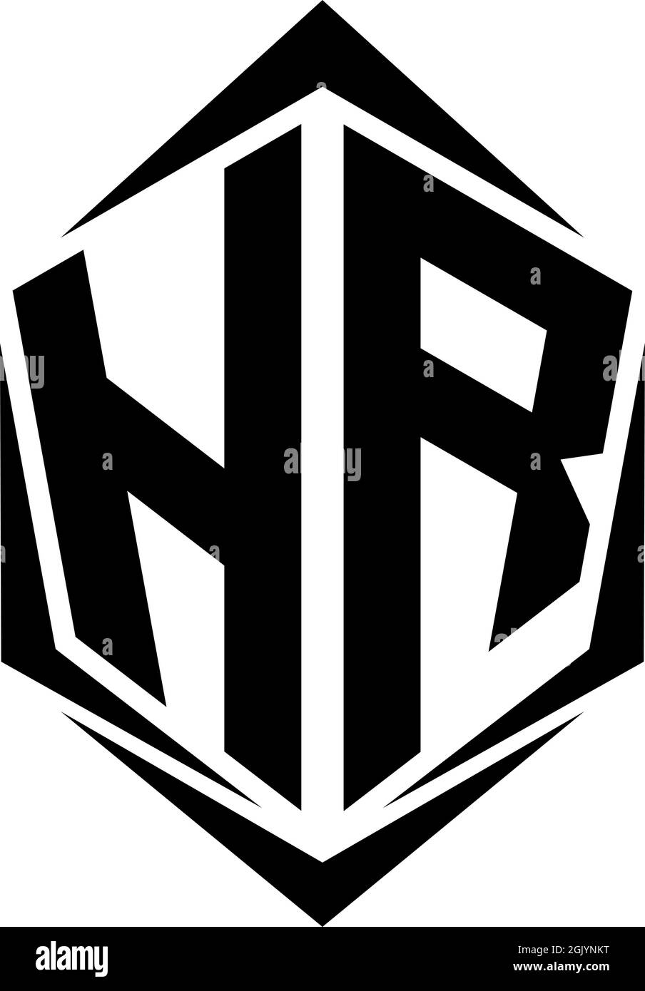 Initial HR logo design with Shield style, Logo business branding Stock ...