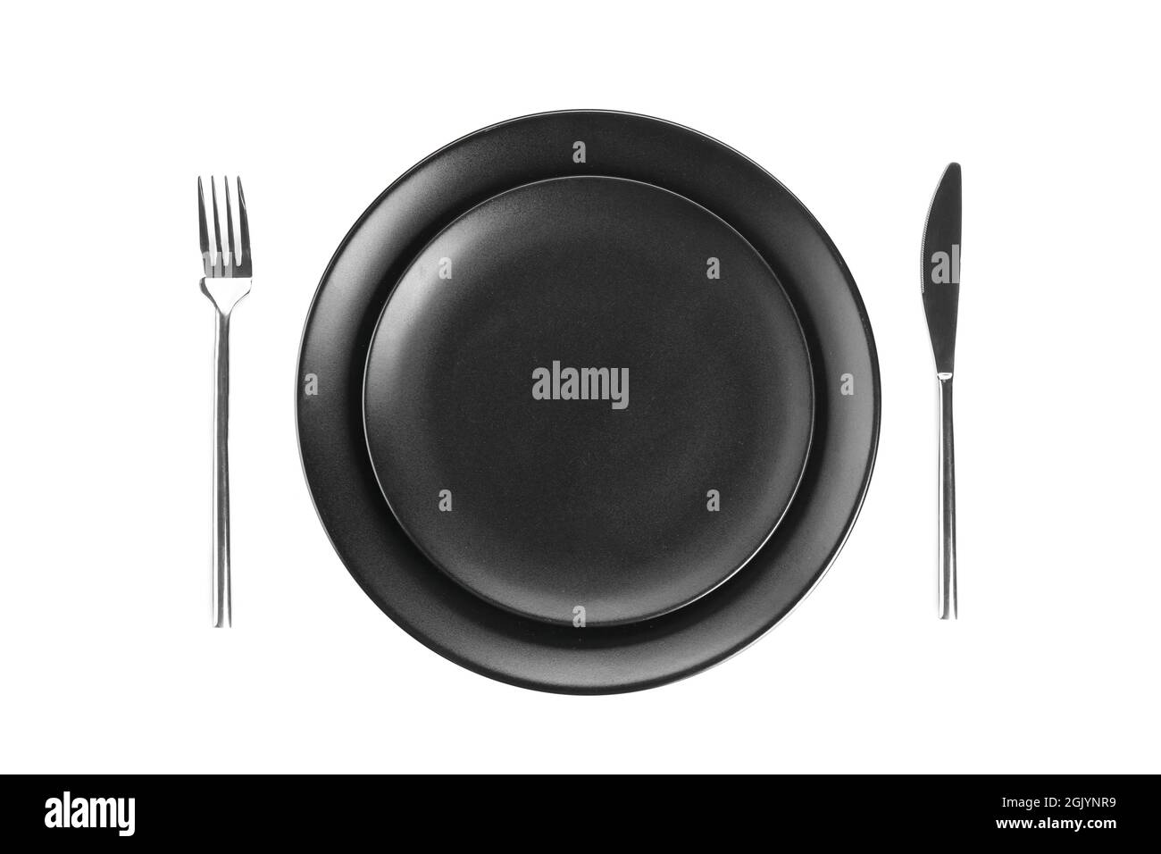 Table setting for one person on white background Stock Photo - Alamy