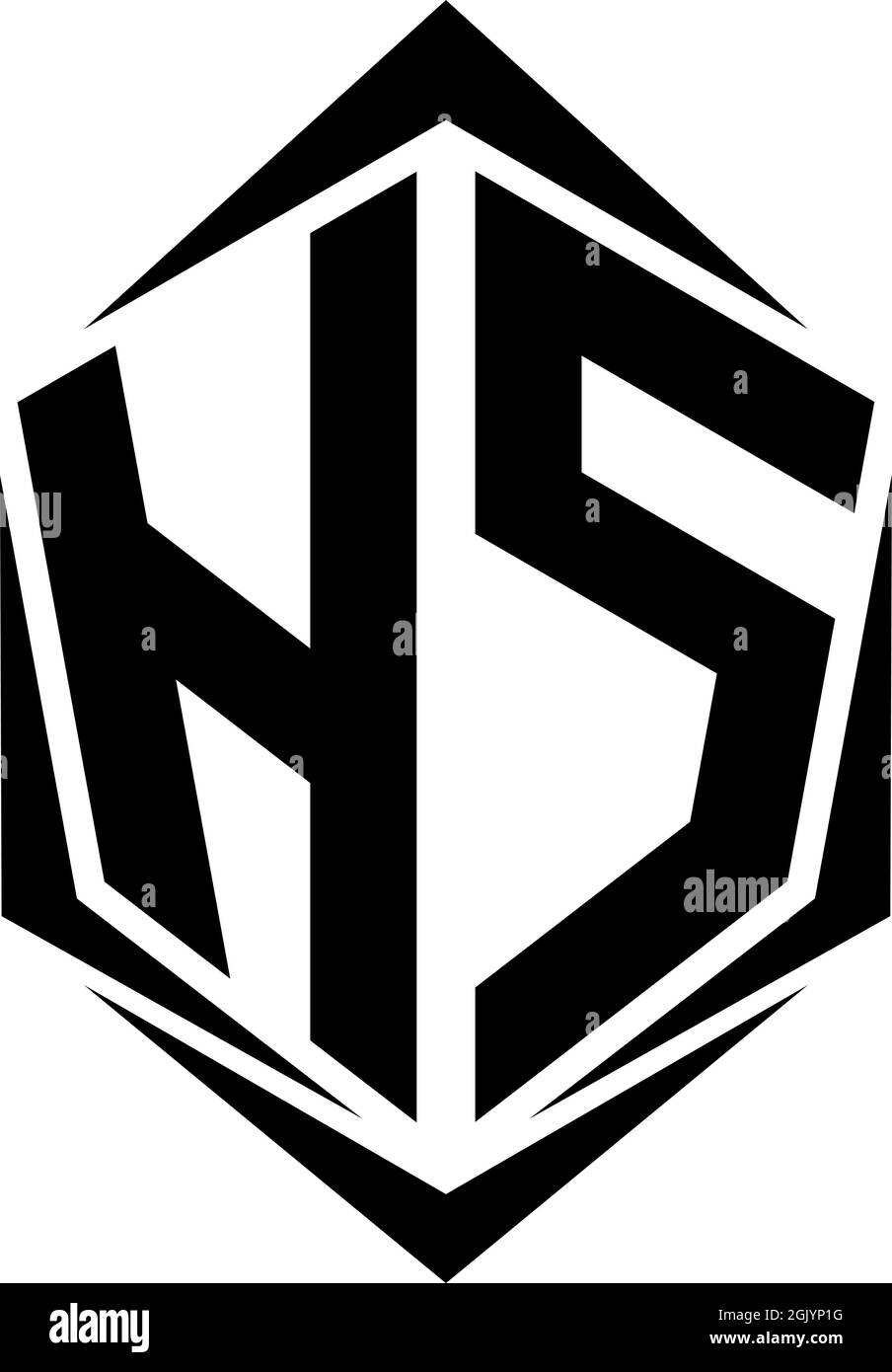 Initial HS logo design with Shield style, Logo business branding Stock ...