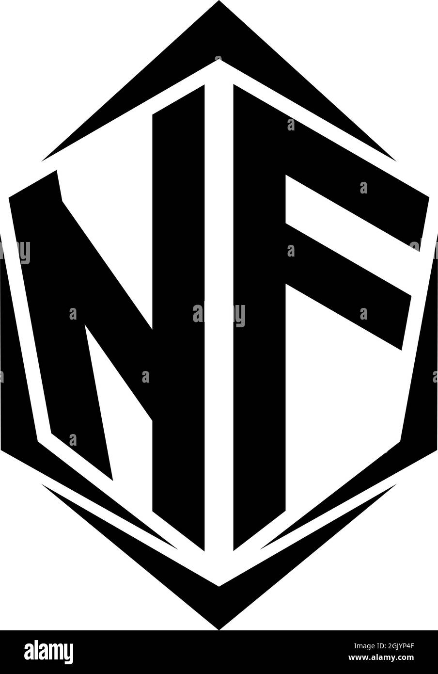 Initial NF logo design with Shield style, Logo business branding Stock ...
