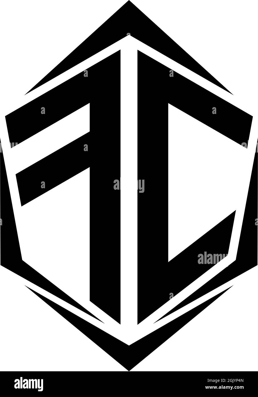 Initial FC logo design with Shield style, Logo business branding Stock ...