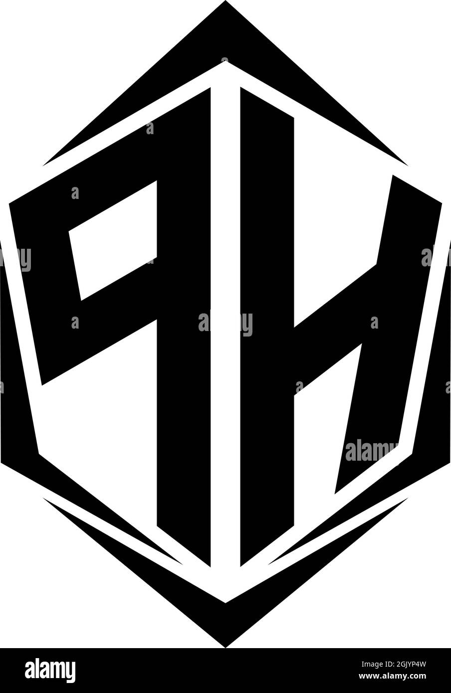 Initial PH logo design with Shield style, Logo business branding Stock ...