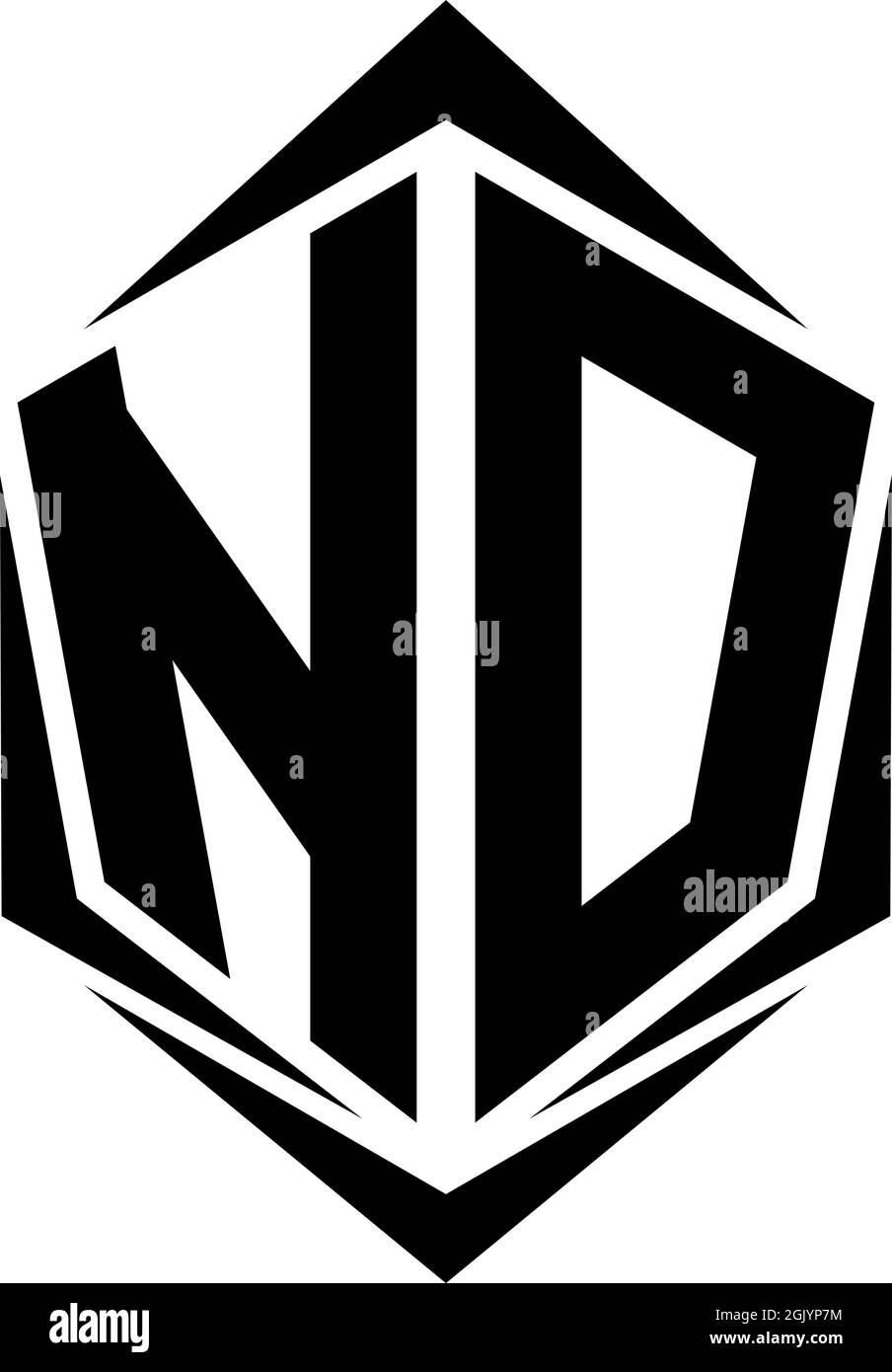 Initial ND logo design with Shield style, Logo business branding Stock ...