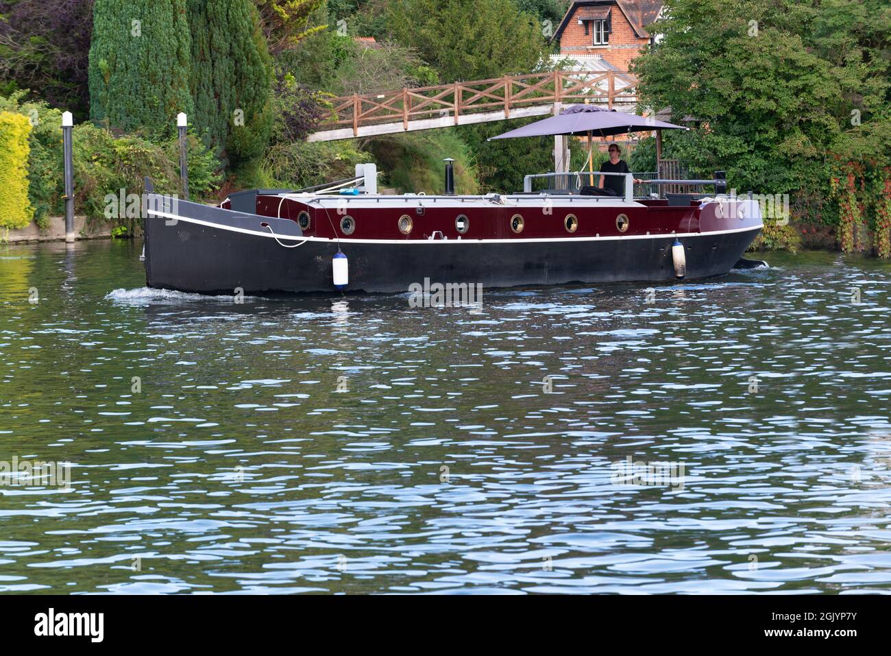 Modern steel hulled barge hi-res stock photography and images - Alamy