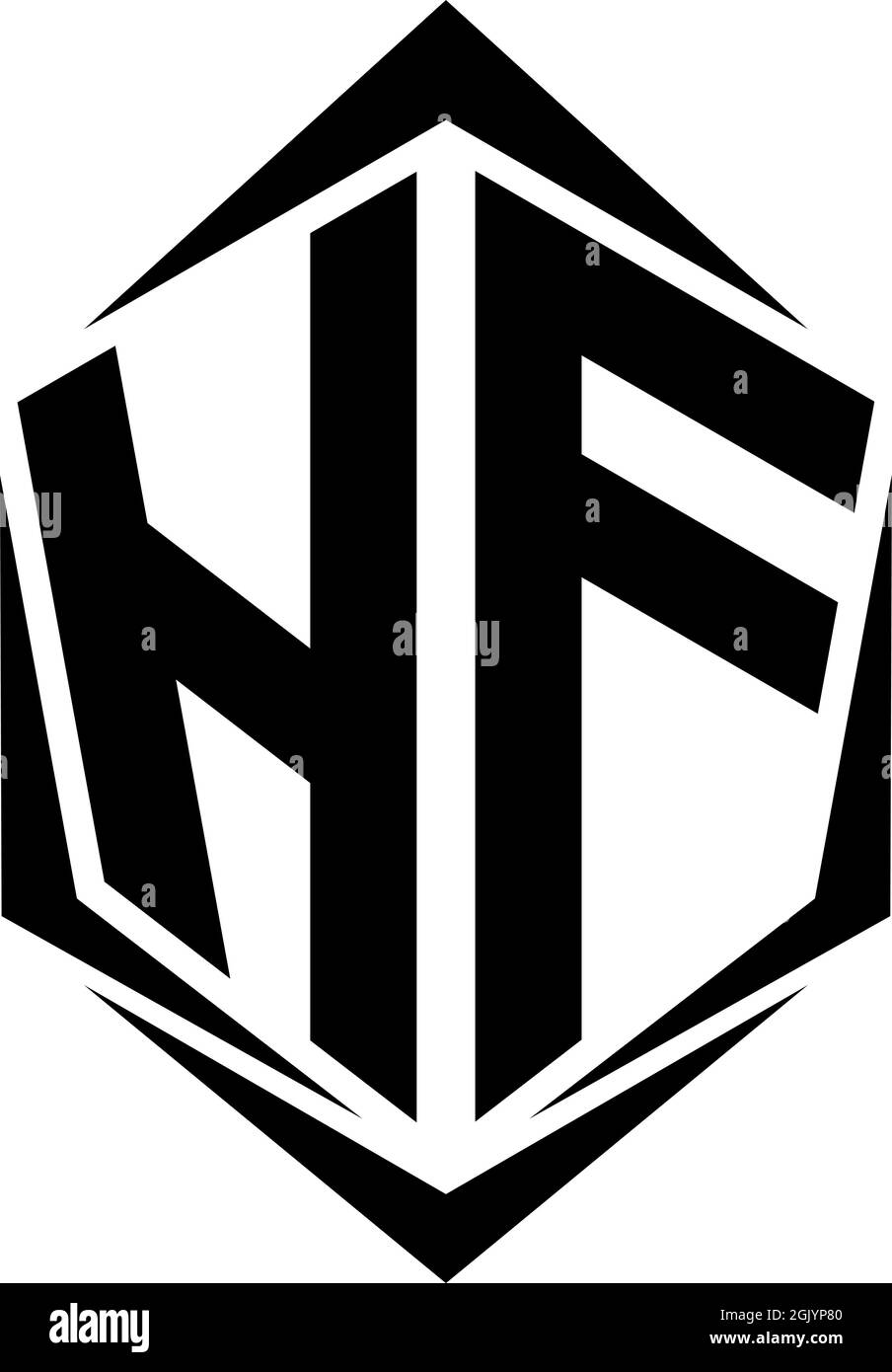 Initial HF logo design with Shield style, Logo business branding Stock ...