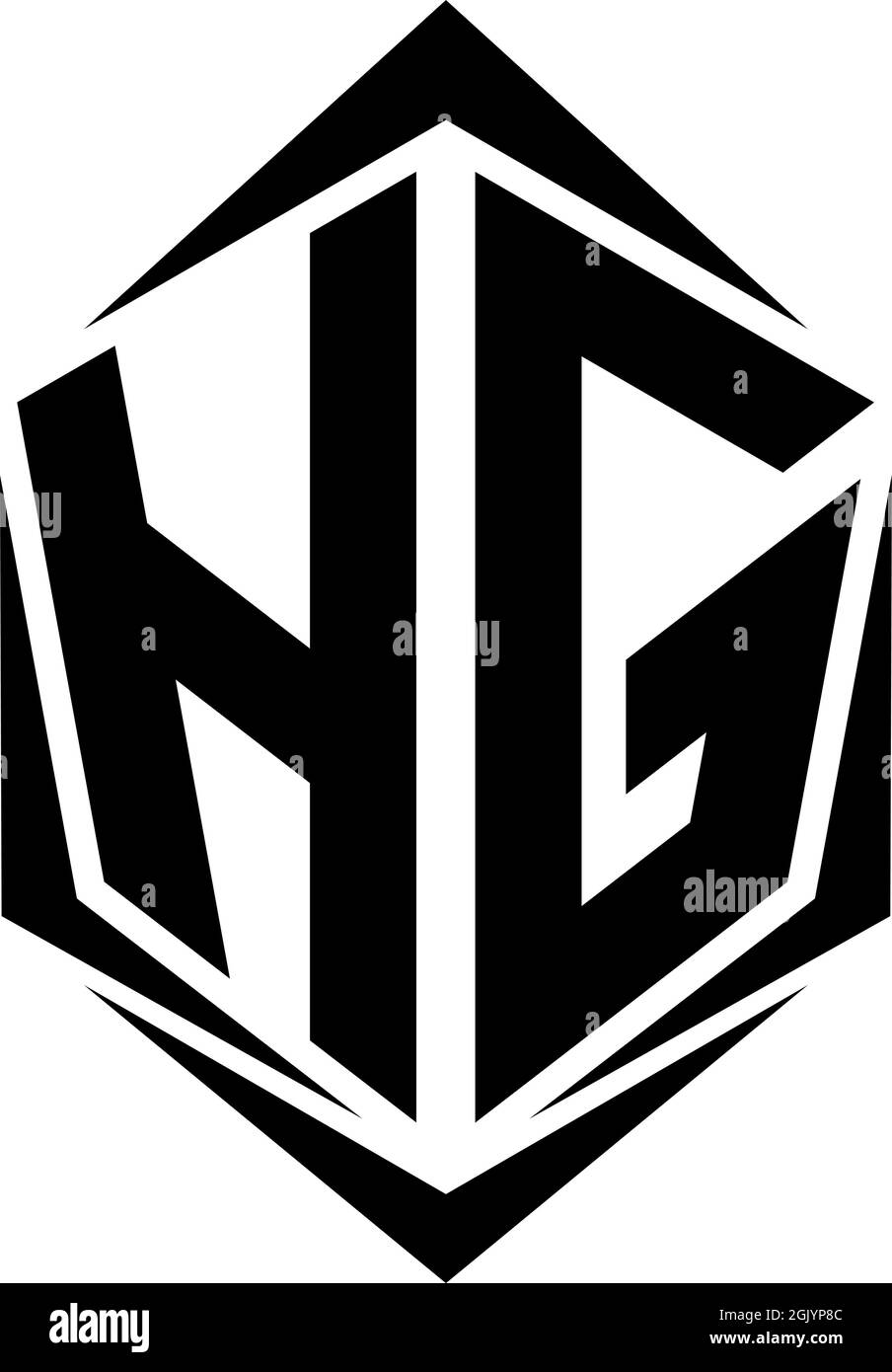 Initial HG logo design with Shield style, Logo business branding Stock ...