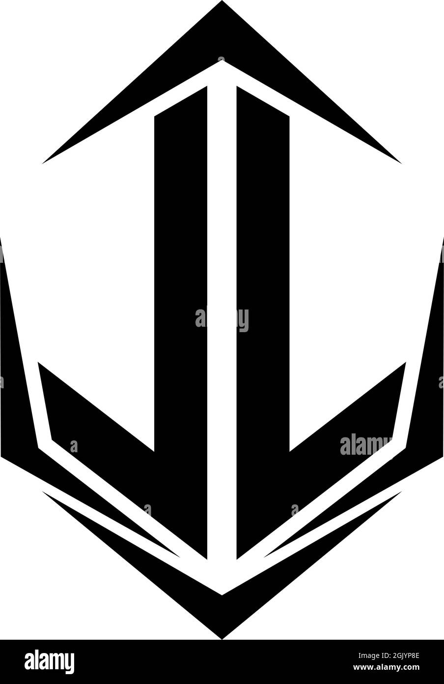 Initial LL logo design with Shield style, Logo business branding Stock ...