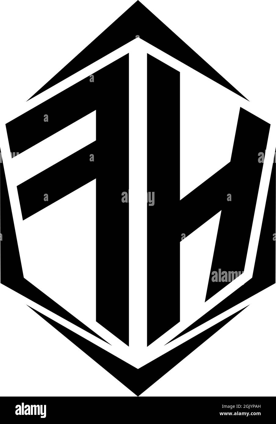 Initial FH logo design with Shield style, Logo business branding Stock ...