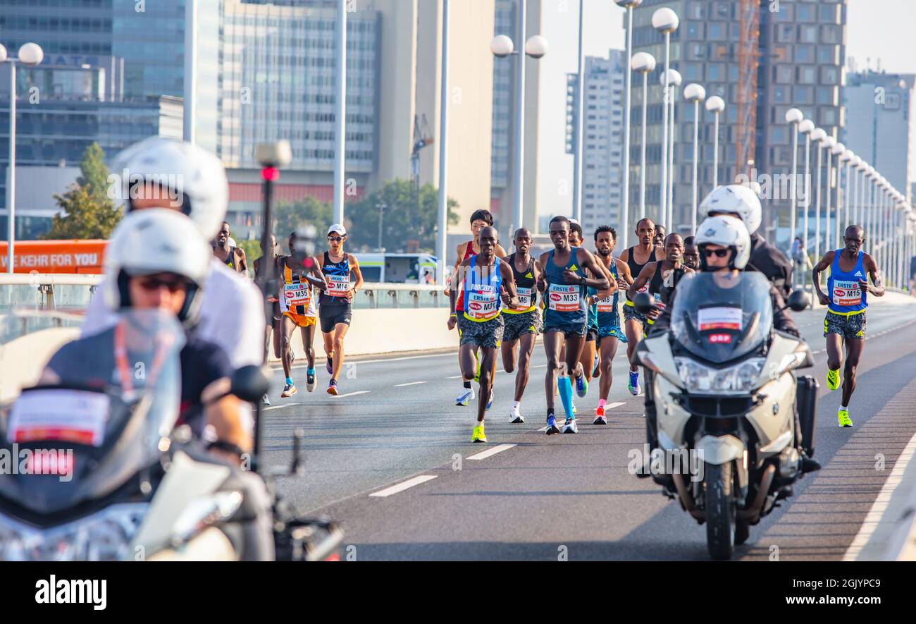 VIENNA - September 12, 2021: The 38 Vienna Marathon. People running ...