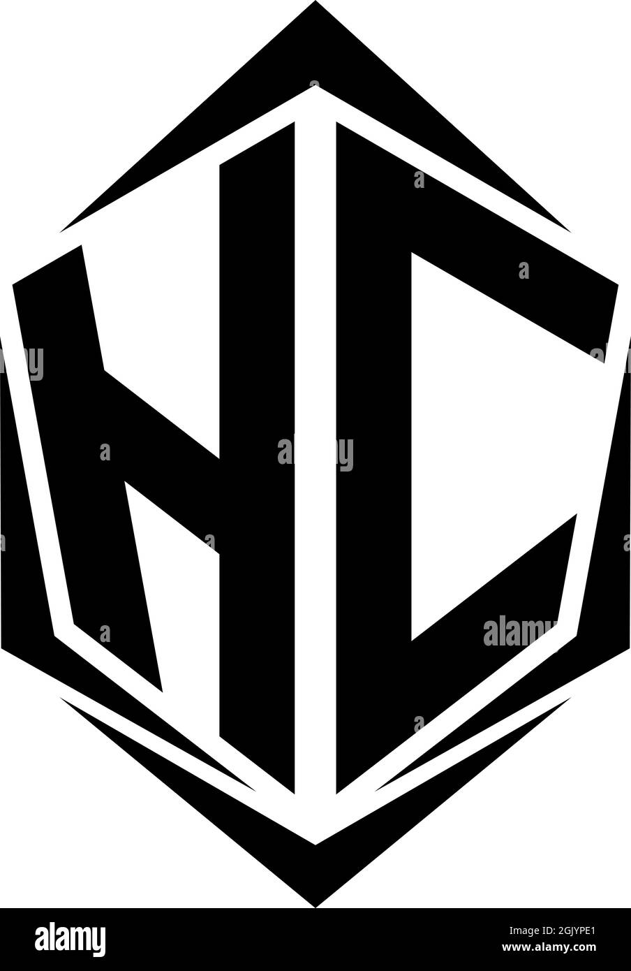 Initial HC logo design with Shield style, Logo business branding Stock ...