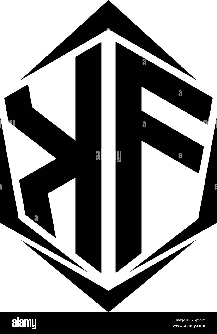 Initial KF logo design with Shield style, Logo business branding Stock ...