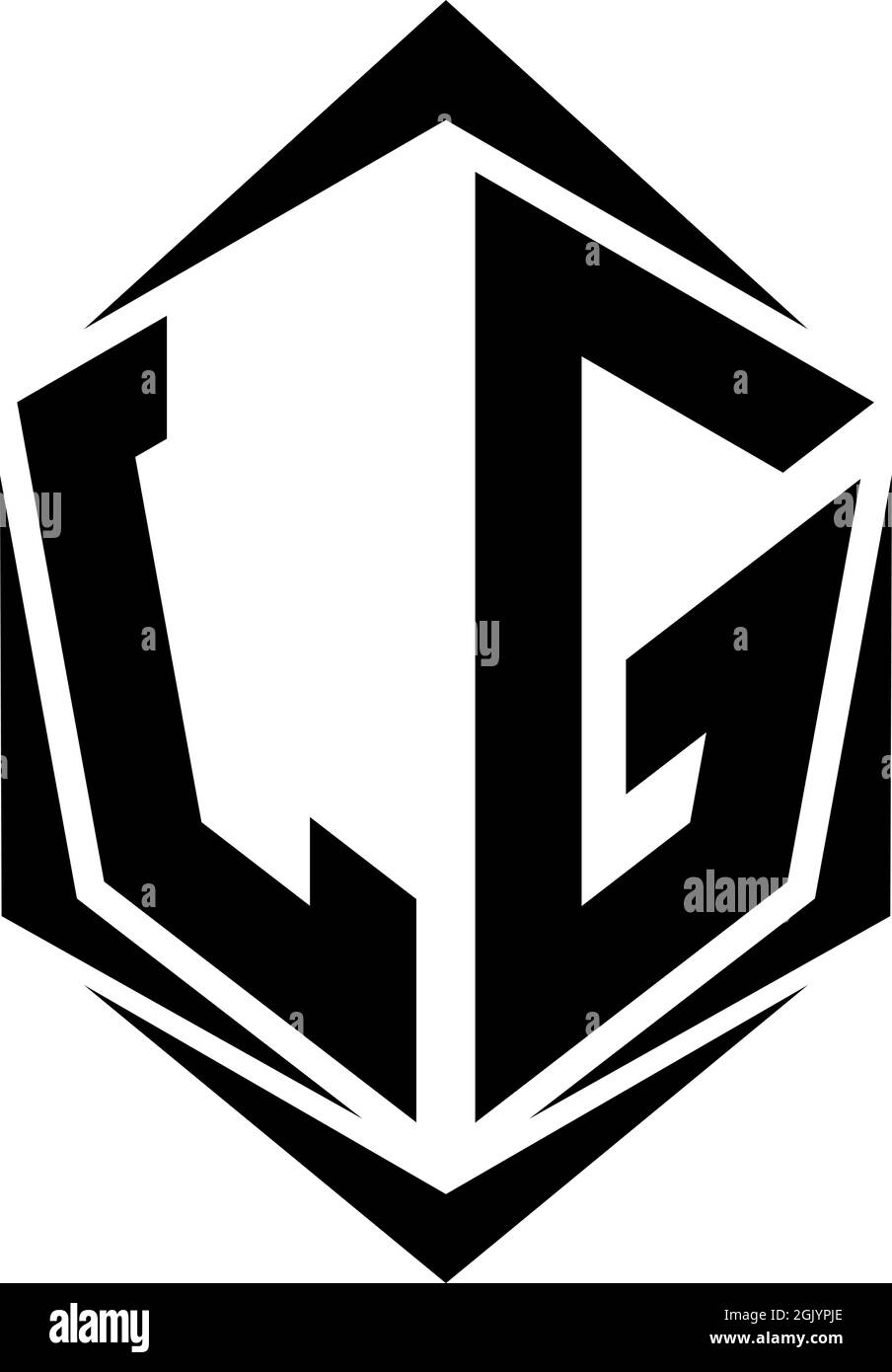 Initial JG logo design with Shield style, Logo business branding Stock ...