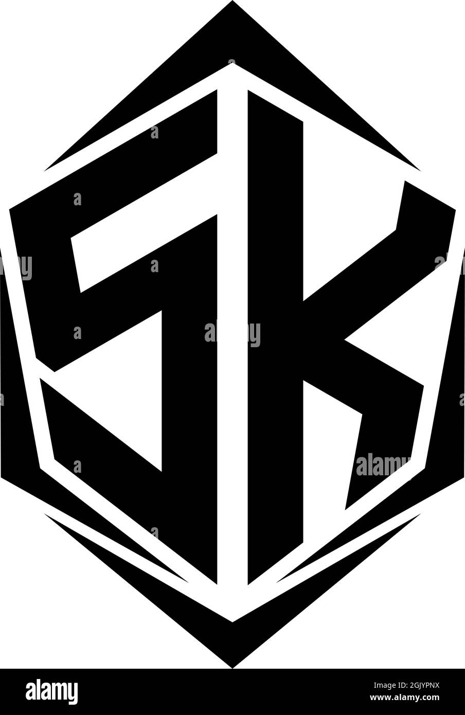Initial SK logo design with Shield style, Logo business branding Stock ...