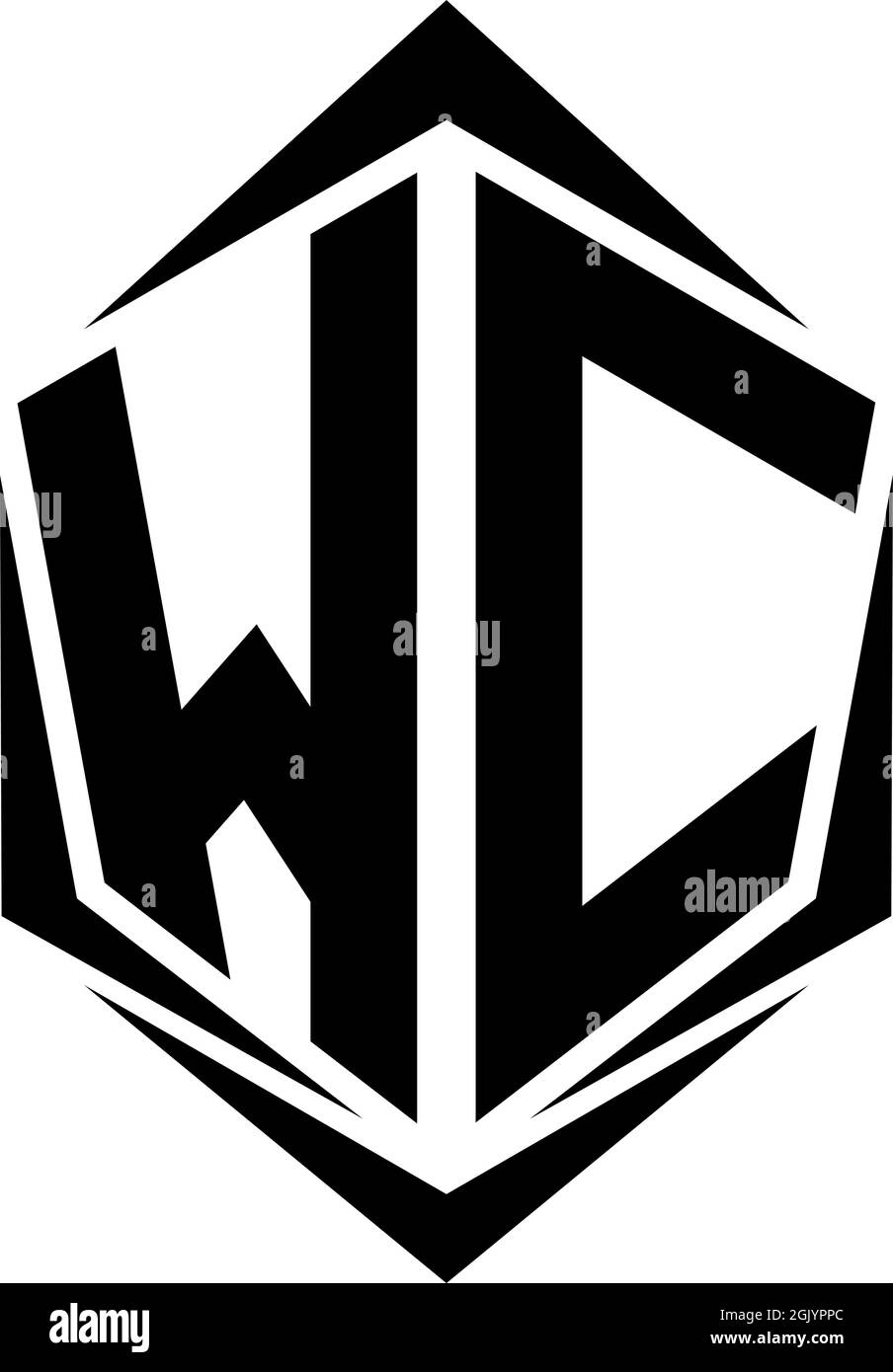Initial WC logo design with Shield style, Logo business branding Stock ...
