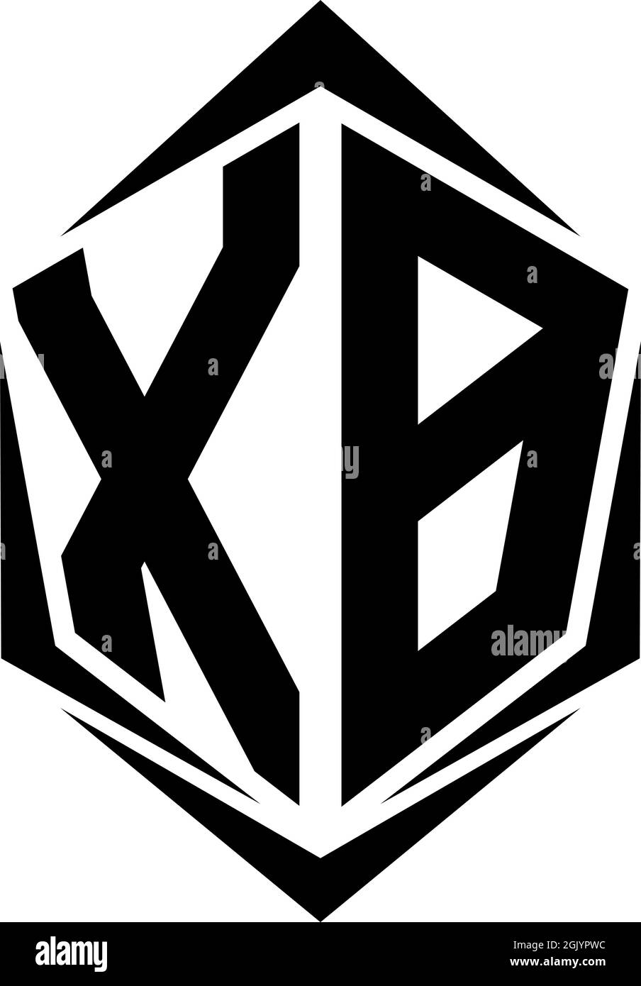 Initial XB logo design with Shield style, Logo business branding Stock ...