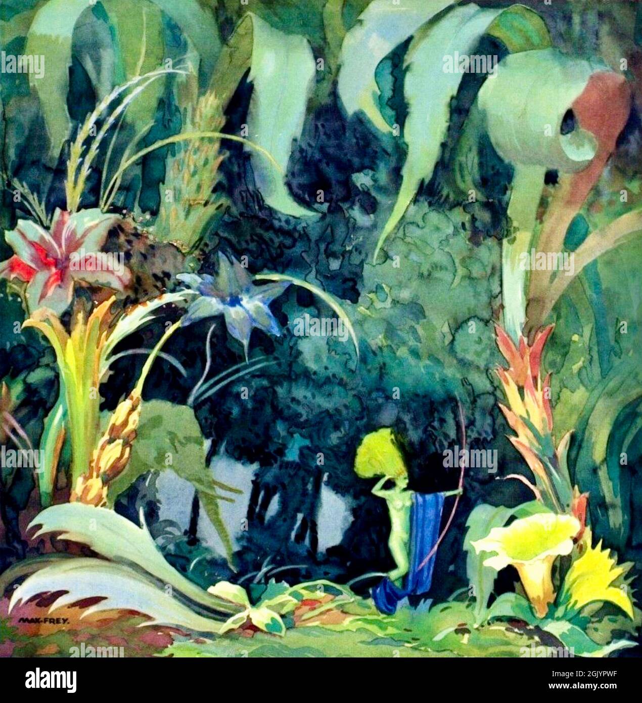 Max Frey artwork - Wundewald - Wonder Forest - 1928 Stock Photo - Alamy