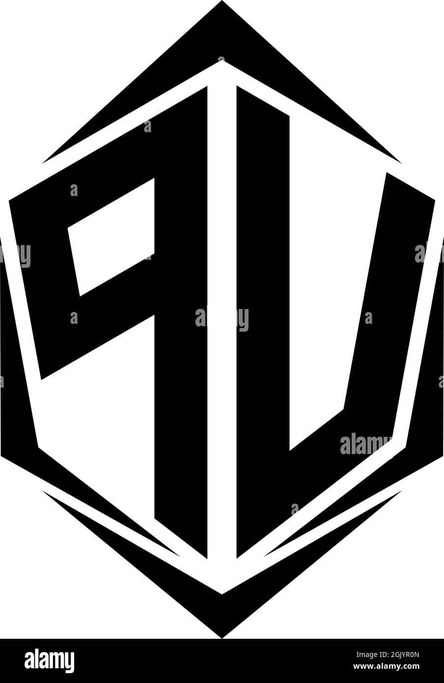 Initial PV logo design with Shield style, Logo business branding Stock ...