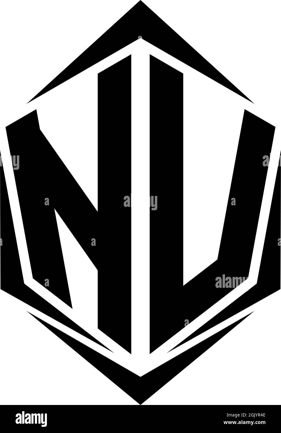 Initial NV logo design with Shield style, Logo business branding Stock ...